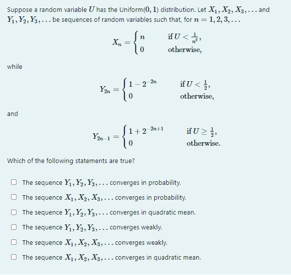 Solved Suppose a random variable U has the Uniform(0, 1) | Chegg.com