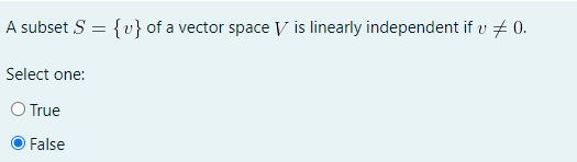 Solved code class="asciimath">A subset S={v} ﻿of a vector | Chegg.com