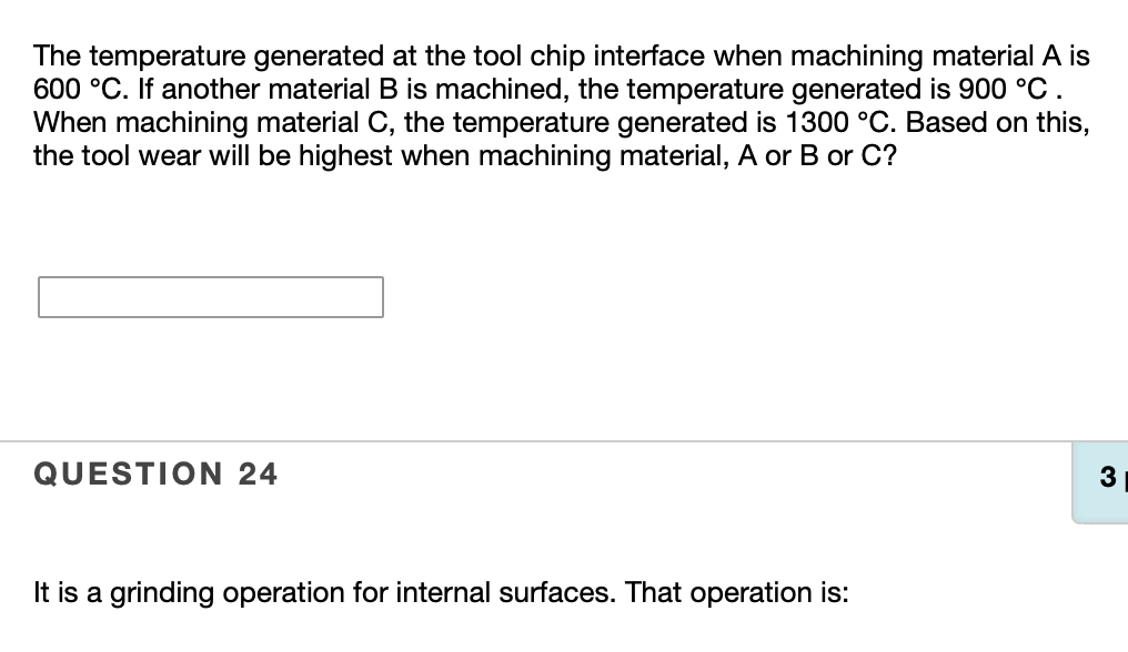 Solved The temperature generated at the tool chip interface | Chegg.com