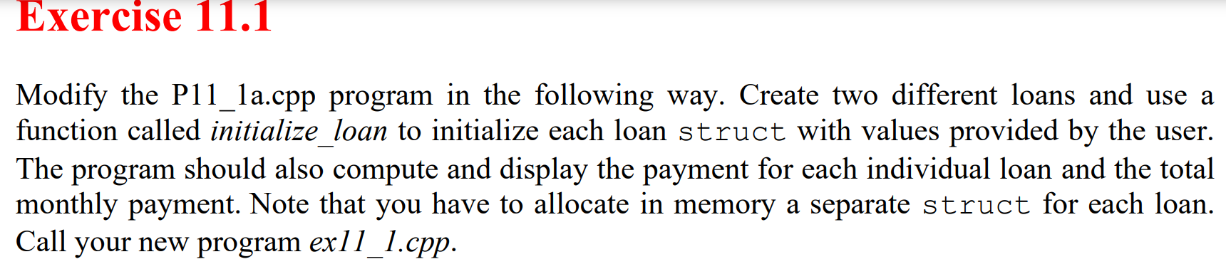 Solved Modify the P11_la.cpp program in the following way. | Chegg.com