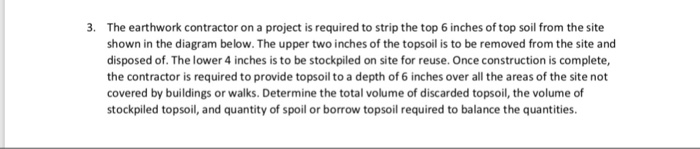 Solved 3. The earthwork contractor on a project is required | Chegg.com