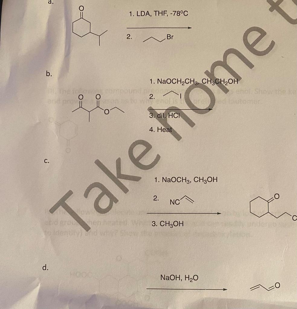 Solved Fill in the missing reactant/s, reagent/s or | Chegg.com