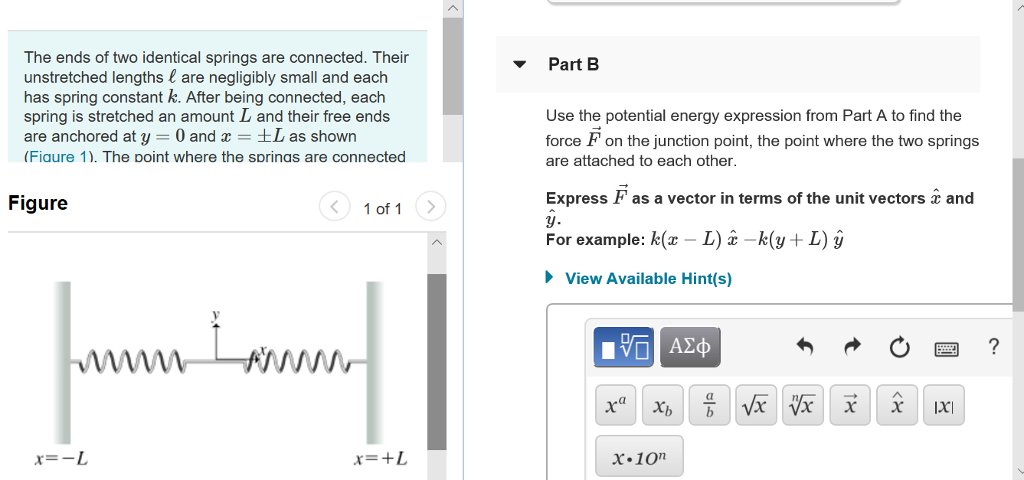 Solved The ends of two identical springs are connected. | Chegg.com