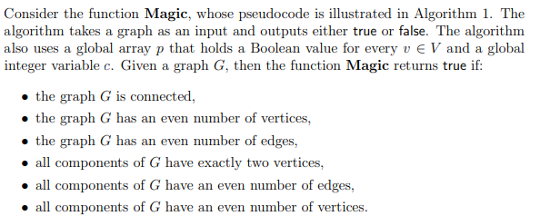 Solved Consider the function Magic, whose pseudocode is | Chegg.com