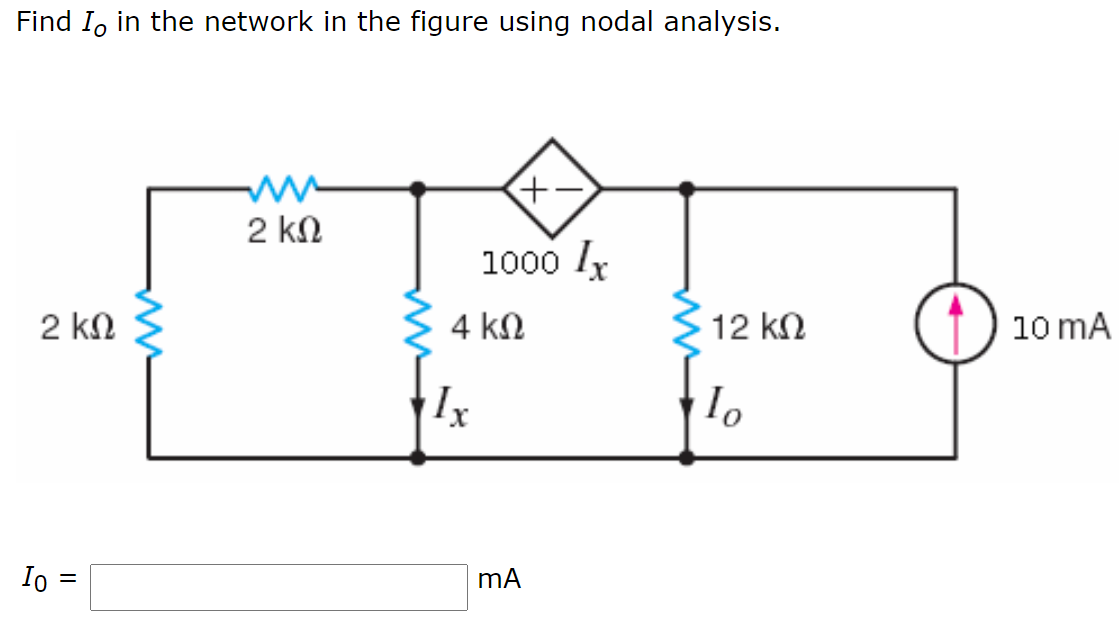 Solved Find Io in the network in the figure using nodal | Chegg.com