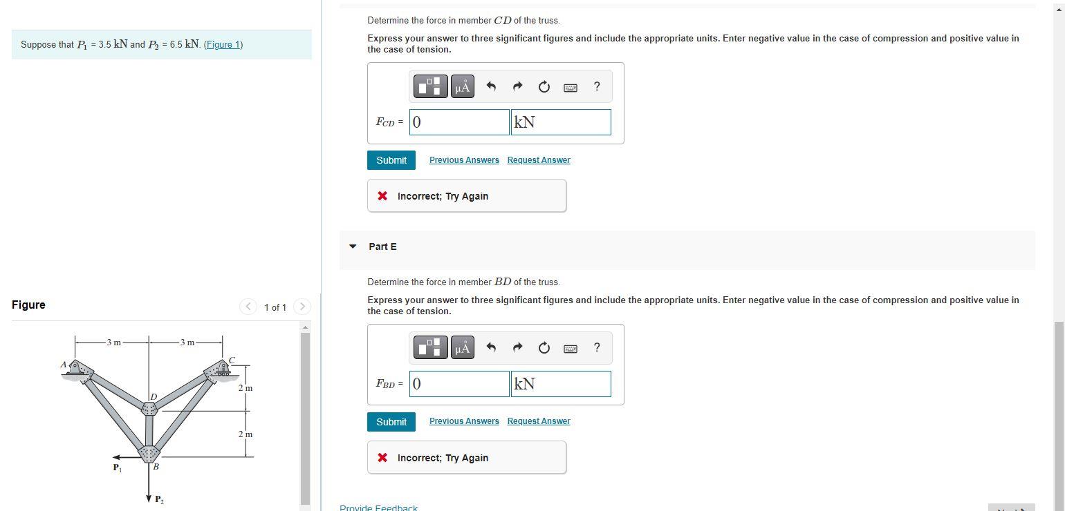 Solved Suppose that P1=3.5kN and P2=6.5kN. (Figure 1) - Part | Chegg.com