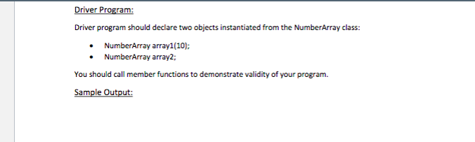 Solved Programming Assignment 12 NumberArray.h, | Chegg.com