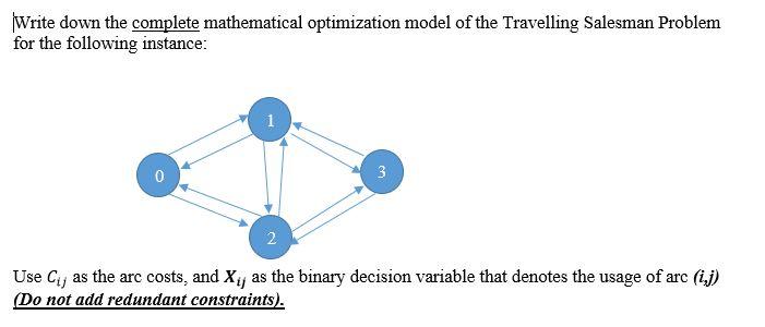 Solved Write down the complete mathematical optimization | Chegg.com
