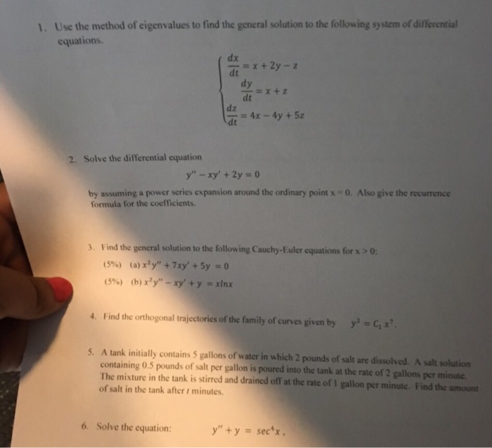 Solved Use the method of eigenvalues to find the general | Chegg.com