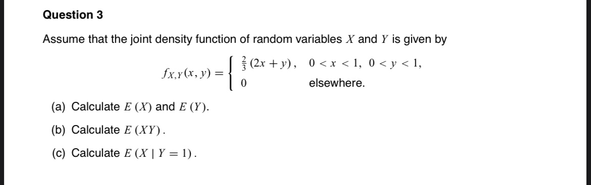 Solved Assume that the joint density function of random | Chegg.com