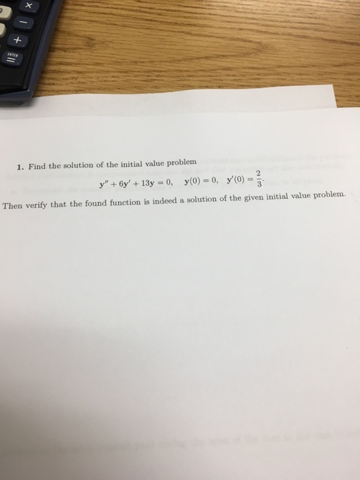 Solved Find the solution of the initial value problem y" + | Chegg.com