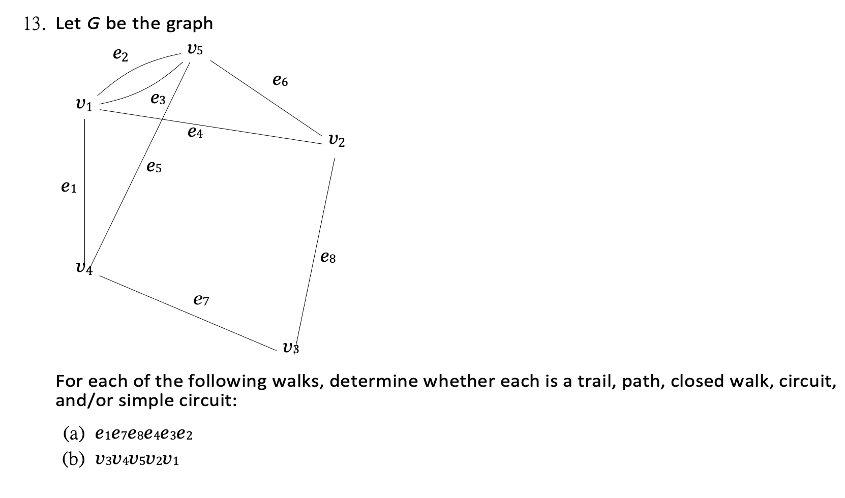 Solved 13. Let G be the graph For each of the following | Chegg.com