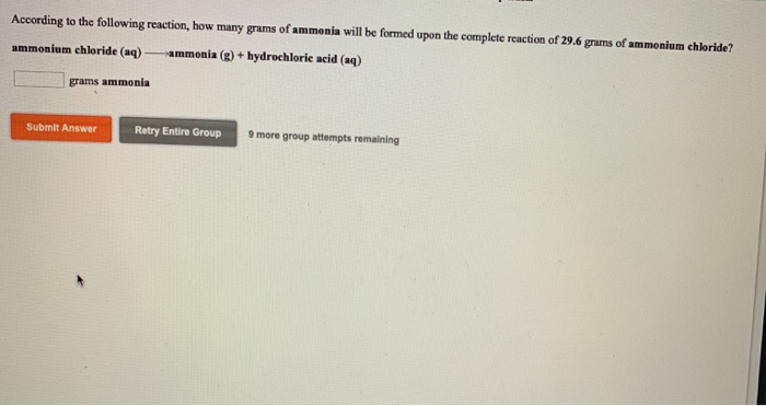 Solved According to the following reaction, how many grams | Chegg.com