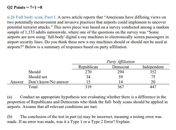Solved Q2 Points =7+1=8 6.26 Full body scan, Part I. A news | Chegg.com
