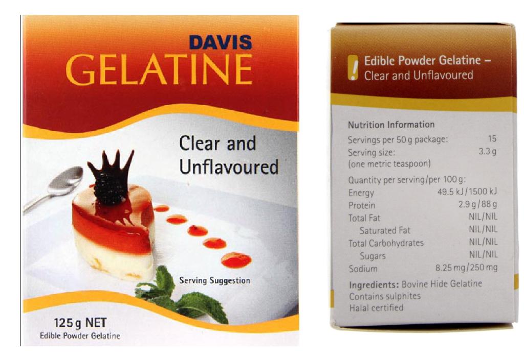 DAVIS GELATINE Edible Powder Gelatine - Clear and | Chegg.com