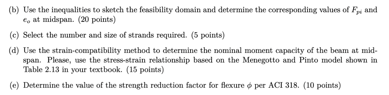 Solved . A simply supported precast pre-tensioned normal | Chegg.com