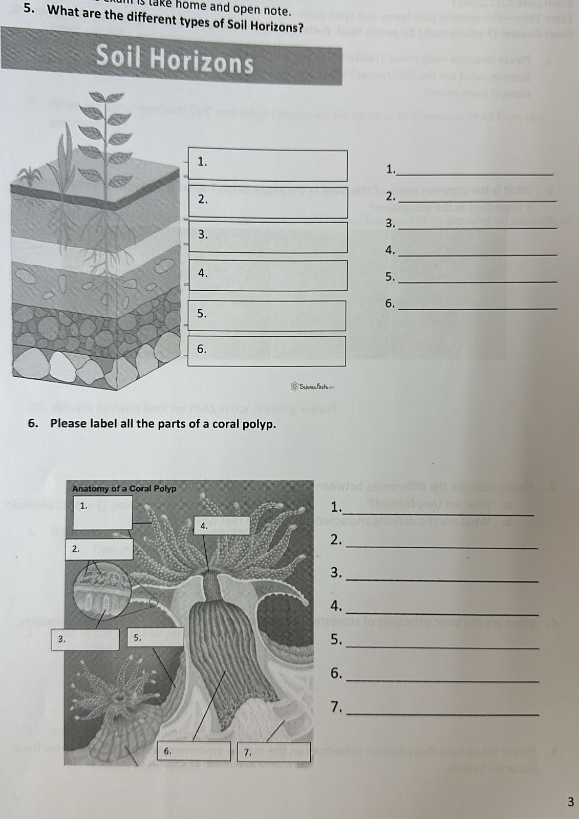 Solved ke ho and open note. Soil Horizons 1. 2. 3. 4. 5. 6. | Chegg.com