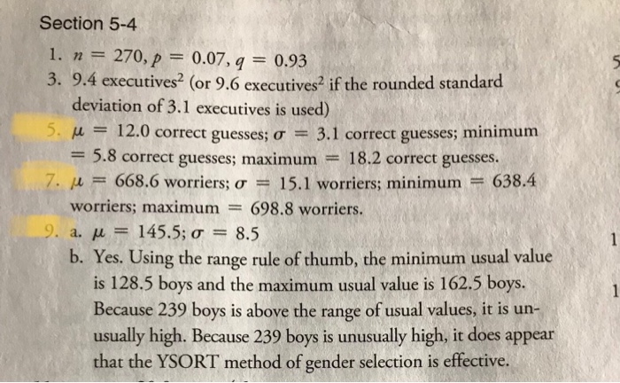 Solved Finding μ, σ. and Unusual Values. In Exercises 5-8, | Chegg.com