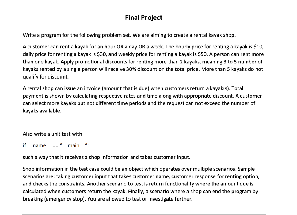 Solved Final Project Write a program for the following | Chegg.com