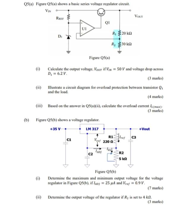 Solved Q5(a) Figure Q5(a) shows a basic series voltage | Chegg.com