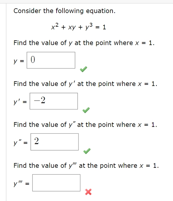 Solved Consider the following equation.x^(2)+xy+y^(3)=1Find | Chegg.com
