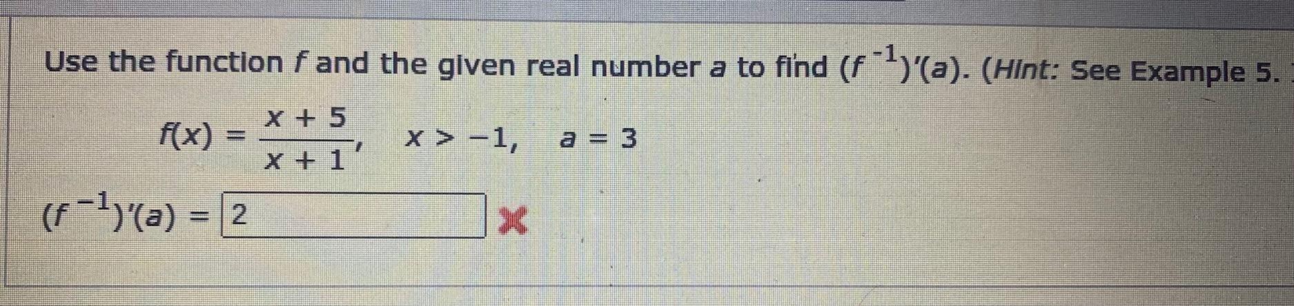 Solved Use the function f and the given real number a to | Chegg.com