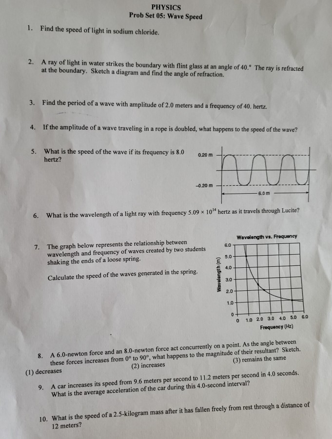 Solved PHYSICS Prob Set 05: Wave Speed 1. Find the speed of | Chegg.com