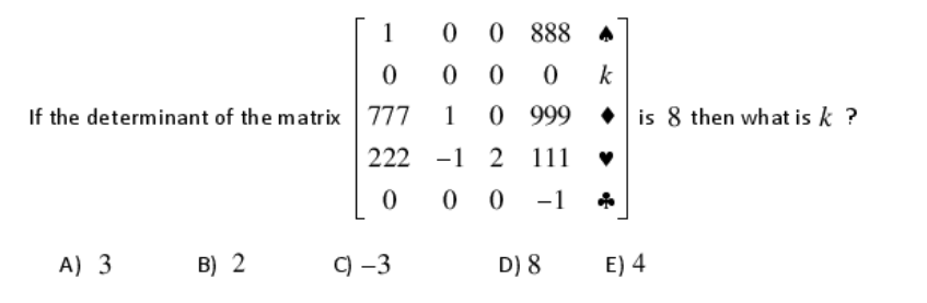 If the determinant of the matrix | Chegg.com