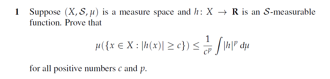 Solved Suppose (X,S,μ) is a measure space and h:X→R is an | Chegg.com