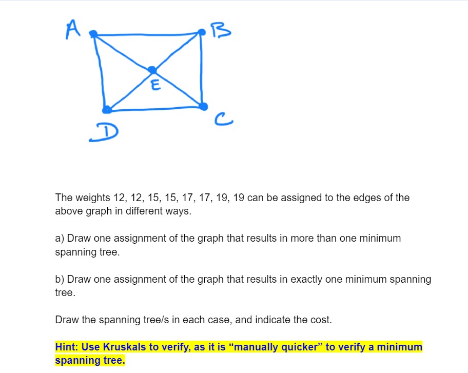 Solved The weights 12,12,15,15,17,17,19,19 can be assigned | Chegg.com