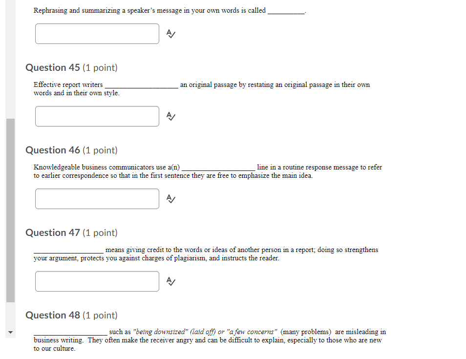 Solved Rephrasing and summarizing a speaker's message in | Chegg.com