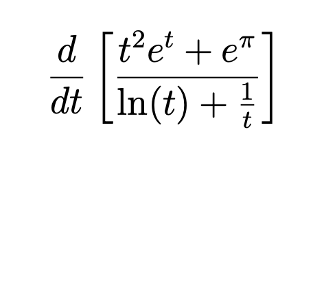 Solved ddt[t2et+eπln(t)+1t] | Chegg.com
