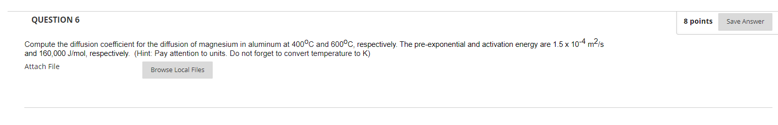 Compute the diffusion coefficient for the diffusion | Chegg.com