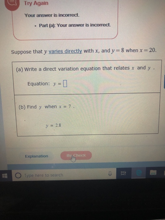 Solved Try Again Your answer is incorrect Part (a): Your | Chegg.com