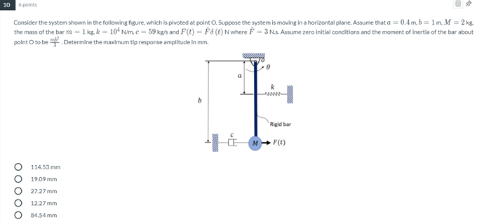 Solved 10 6 points Consider the system shown in the | Chegg.com