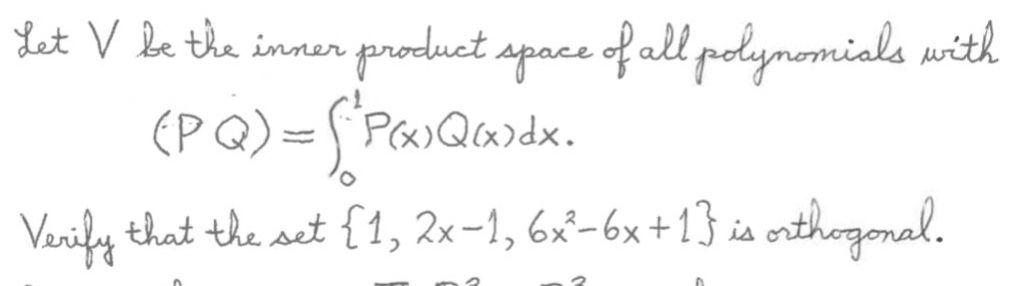 Solved Let V be the inner product space of all polynomials | Chegg.com