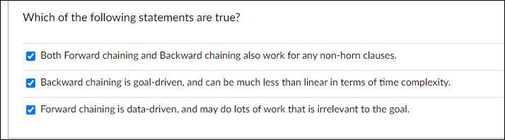 Solved Which of the following statements are true for horn | Chegg.com