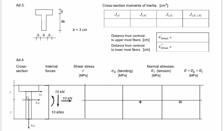 Solved 3 For The Cross Section Shown Calculate Position And Chegg