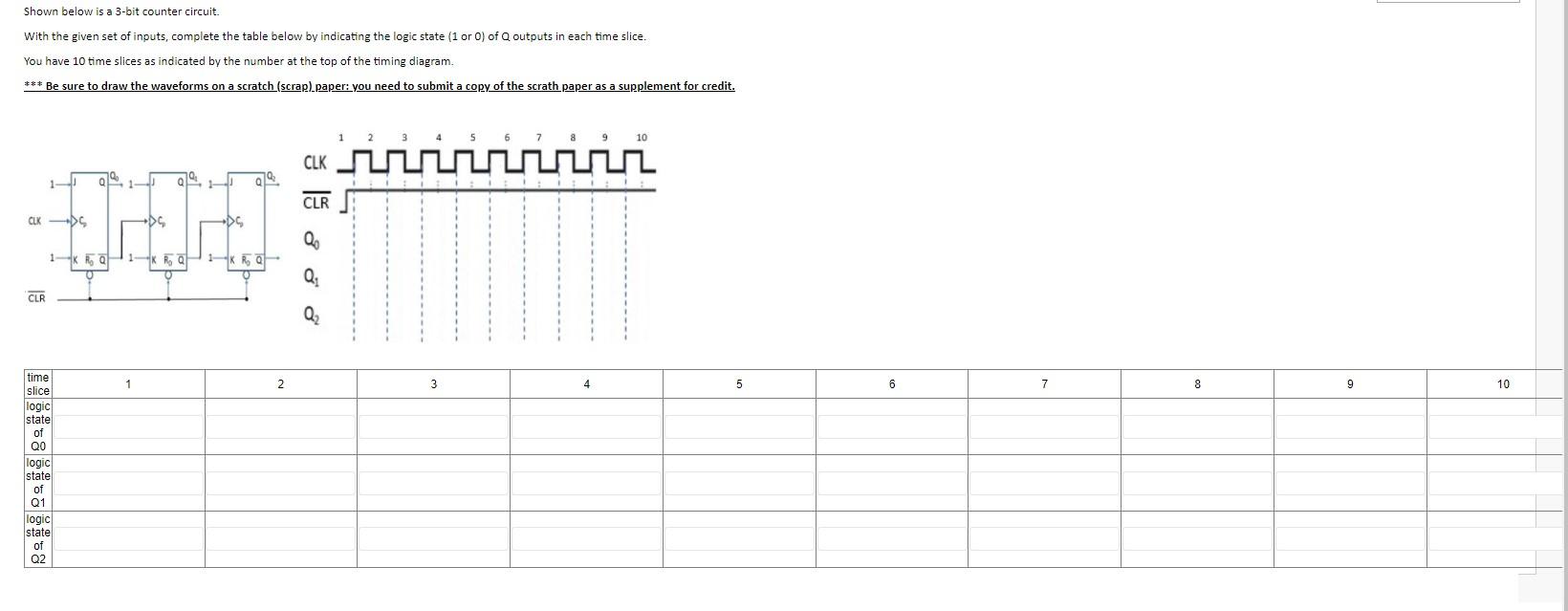 Solved Shown below is a 3-bit counter circuit. With the | Chegg.com