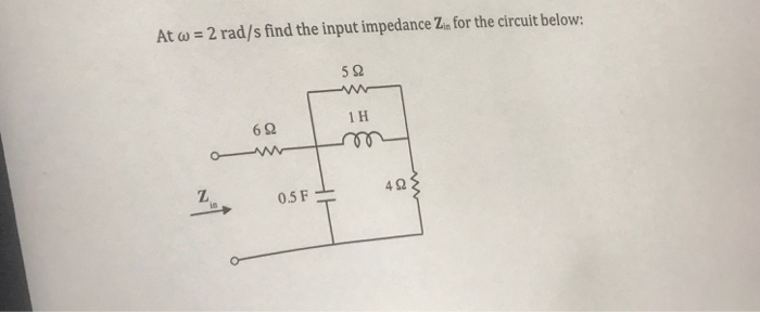 Solved At omega = 2 rad/s find the input impedance Z_in for | Chegg.com