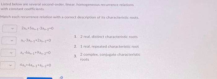 Solved Listed Below Are Several Second Order Linear