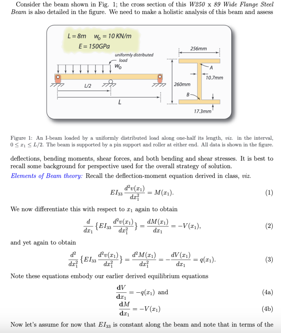 Solved Consider the beam shown in Fig. 1; the cross section | Chegg.com