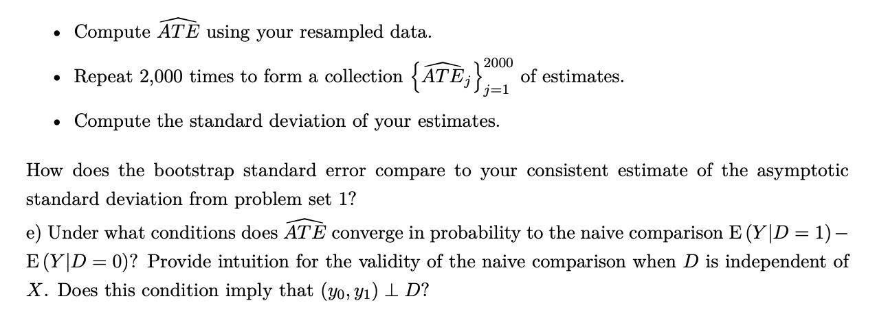 Solved Question 1 Consider the potential outcomes framework | Chegg.com