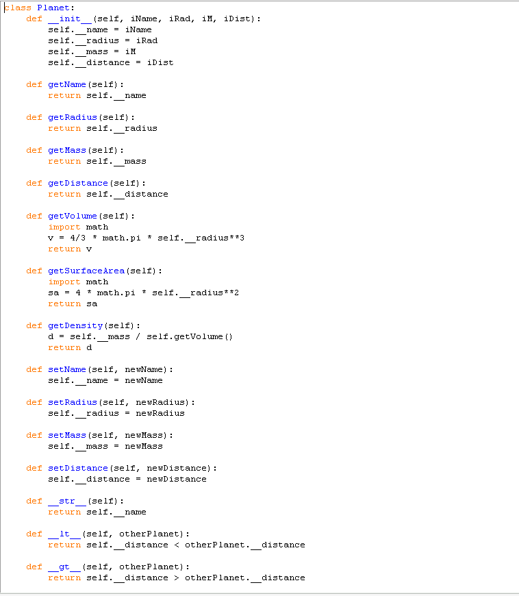 Solved Modify the Planet class so that the planet does not | Chegg.com