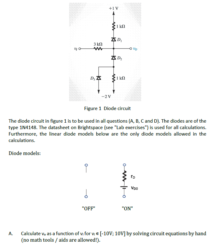 The diode circuit in figure 1 is to be used in | Chegg.com