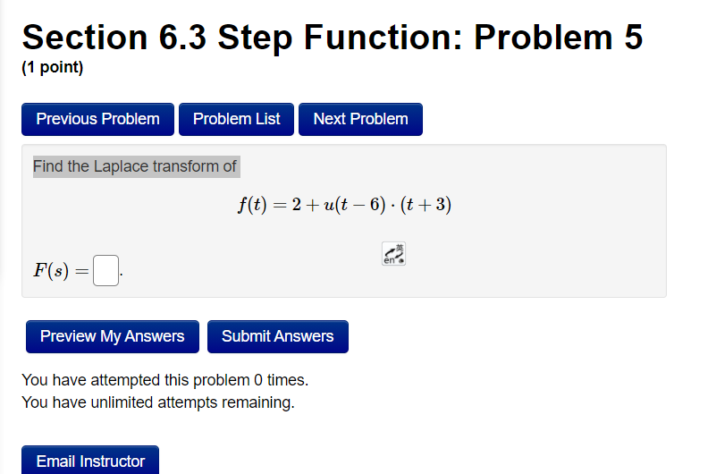 Solved Section 6 3 Step Function Problem 5 1 Point