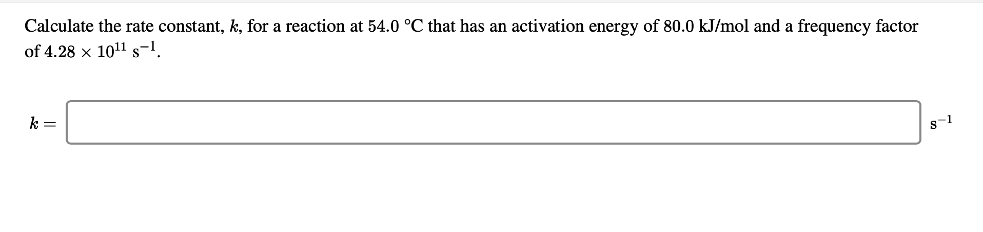 Solved Calculate the rate constant, k, for a reaction at | Chegg.com