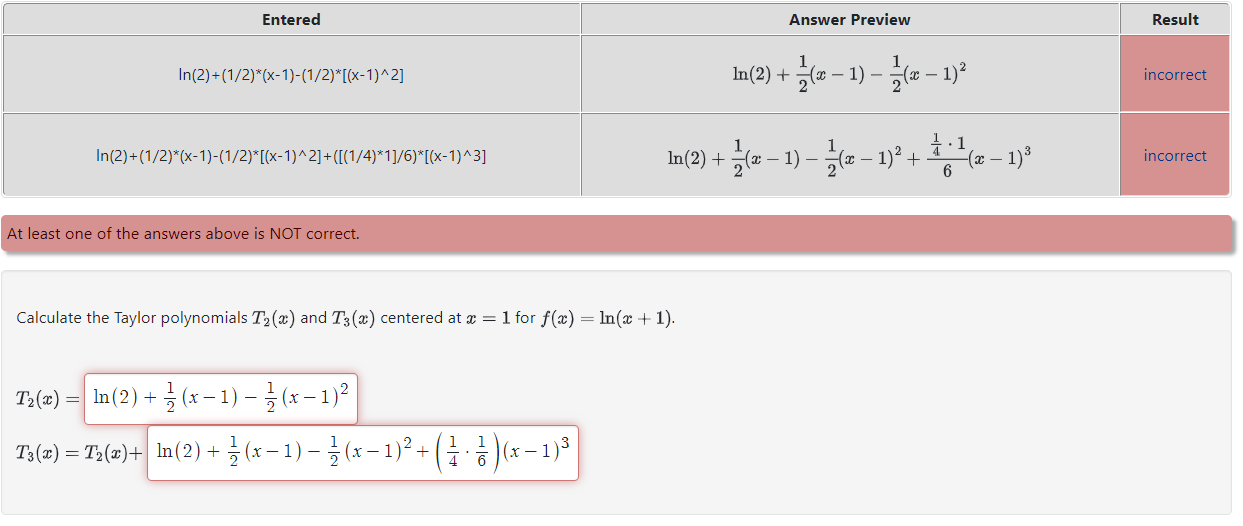 Solved At Least One Of The Answers Above Is Not Correct