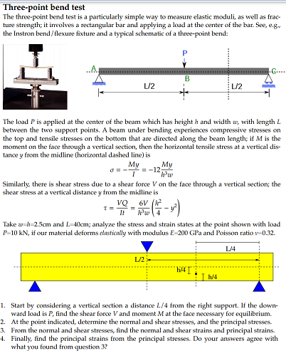 Solved Three-point bend test The three-point bend test is a | Chegg.com