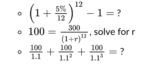 Solved o 12 5% 1+ -1= ? 12 300 o 100 solve for r (1+r) 12 | Chegg.com